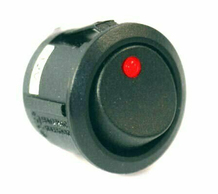 ROCKER SWITCH/ LIGHTED/ SINGLE POLE-12V-OFF-ON-20AMP LED RED DOT - Dan ...
